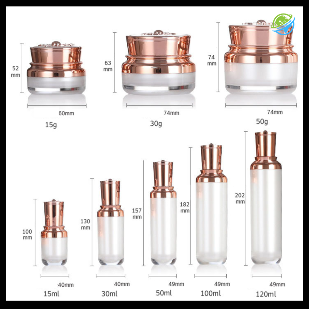 Bộ chai lọ mỹ phẩm Acrylic màu trắng cao cấp - Chai Lọ Mỹ Phẩm Cao Cấp